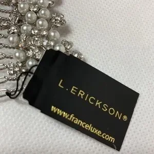 L. Erickson | Accessories | L Erickson Elle Crystal Pearl Silver Hair ...